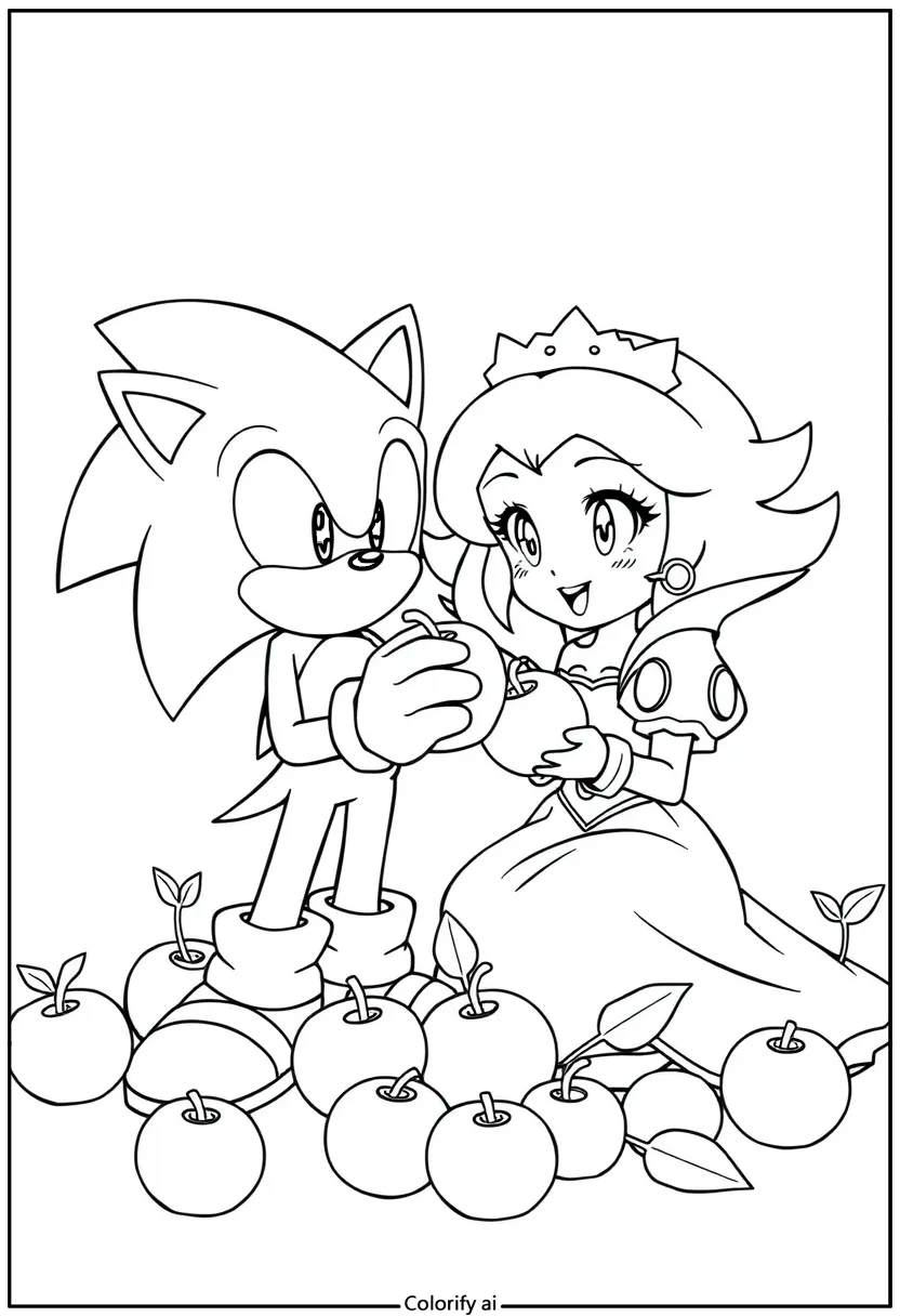super mario and sonic coloring pages
