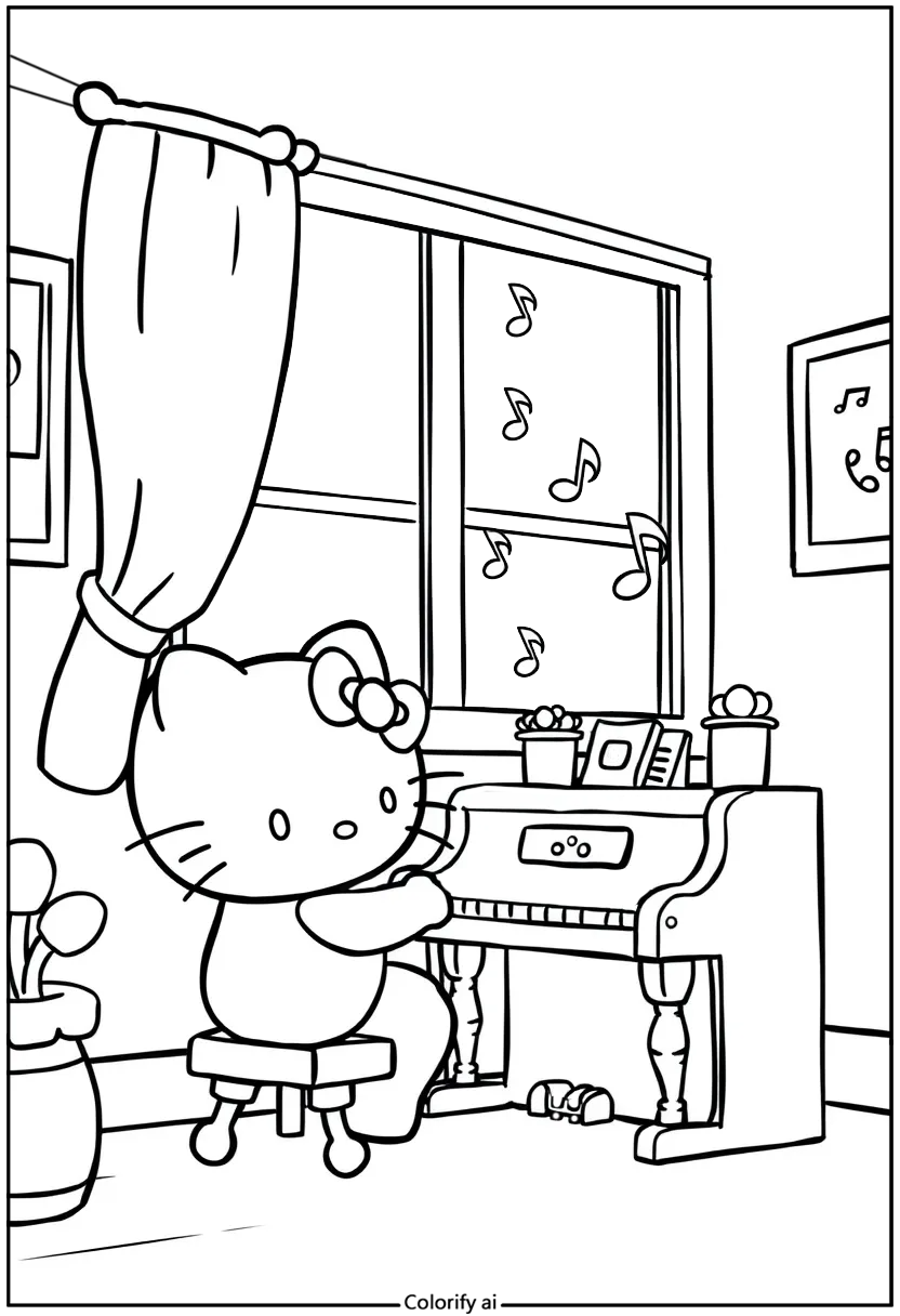 small hello kitty coloring pages