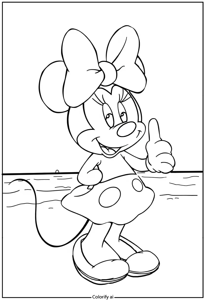 mickey mouse beach coloring pages