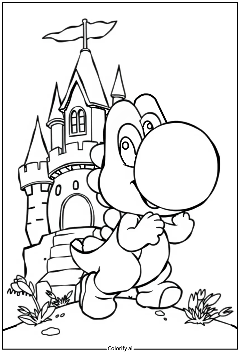 yoshi coloring book page